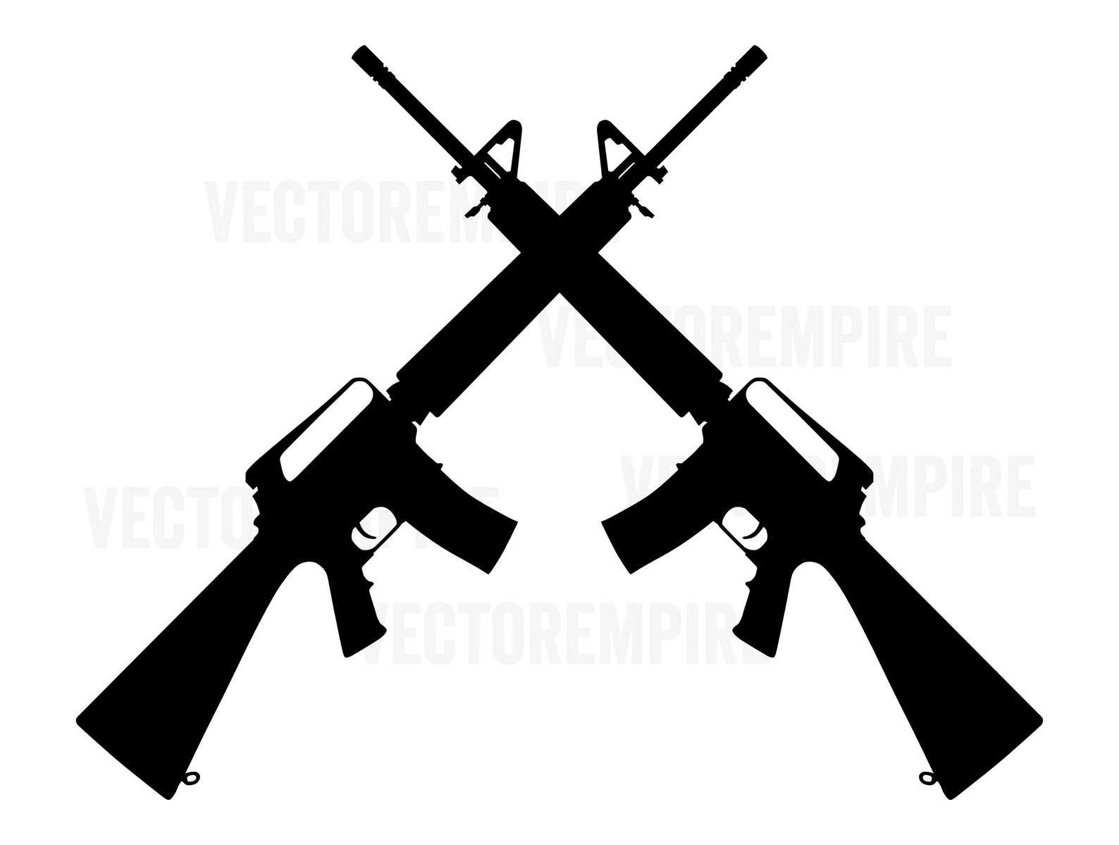 AR-15 Crossed SVG, M-16 SVG, M-4 Svg, Gun Vector, Gun Cricut File, Rifle Clip Art, Gun ...