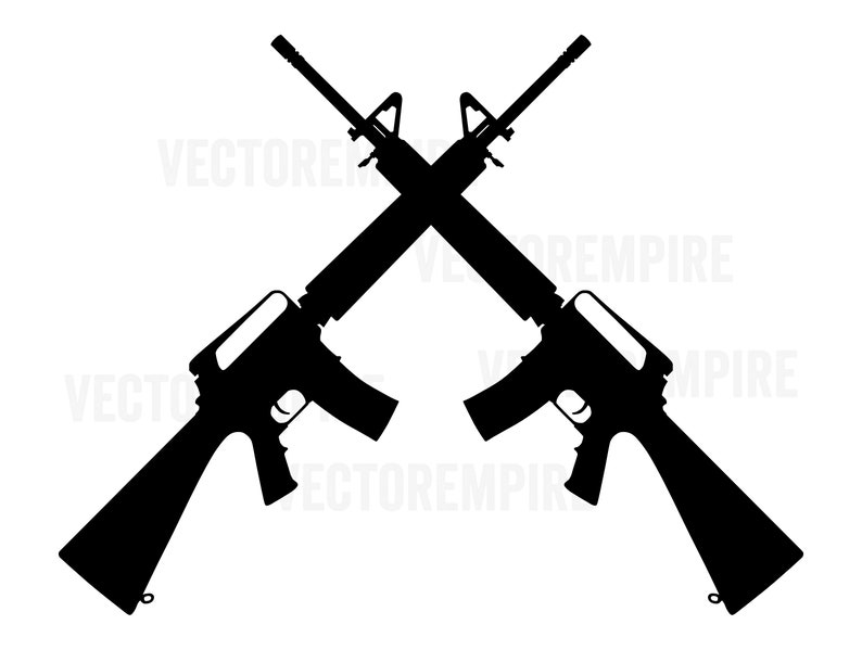 AR-15 Crossed SVG, M-16 SVG, M-4 Svg, Gun Vector, Gun Cricut File ...