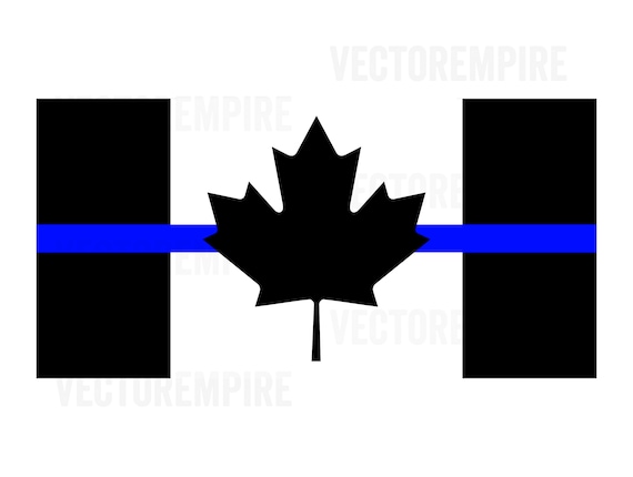 Thin Blue Line Flag SVG Canadian Flag SVG Police Clip Art | Etsy Canada