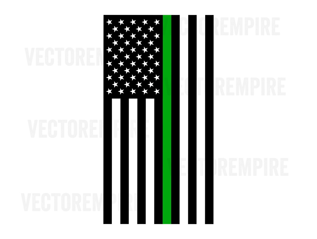 Thin Green Line Flag SVG - American Flag SVG - Military Clip Art ...