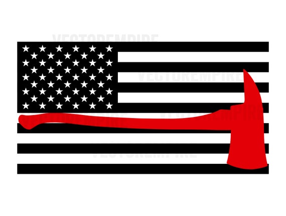 American Flag Firefighter SVG Thin Red Line SVG Fire - Etsy Israel