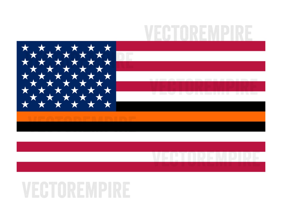 Thin Orange Line Flag SVG - American Flag SVG - Search and Rescue Clip ...