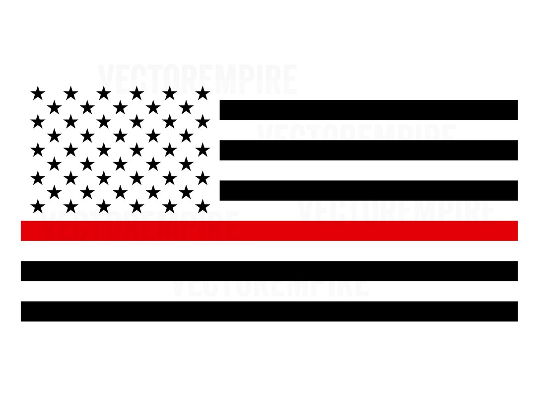 Thin Red Line Flag SVG, American Flag SVG, Firefighter Cricut File ...