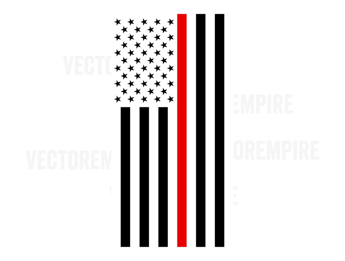 Thin Red Line Flag SVG, American Flag SVG, Firefighter Cricut File ...