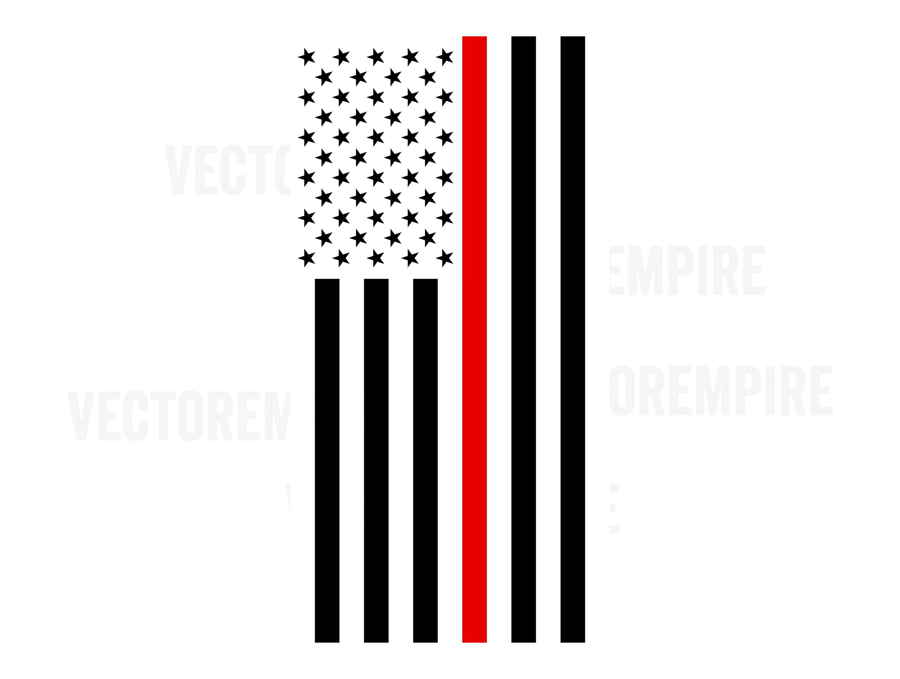 Thin Red Line Flag SVG, American Flag SVG, Firefighter Cricut File ...