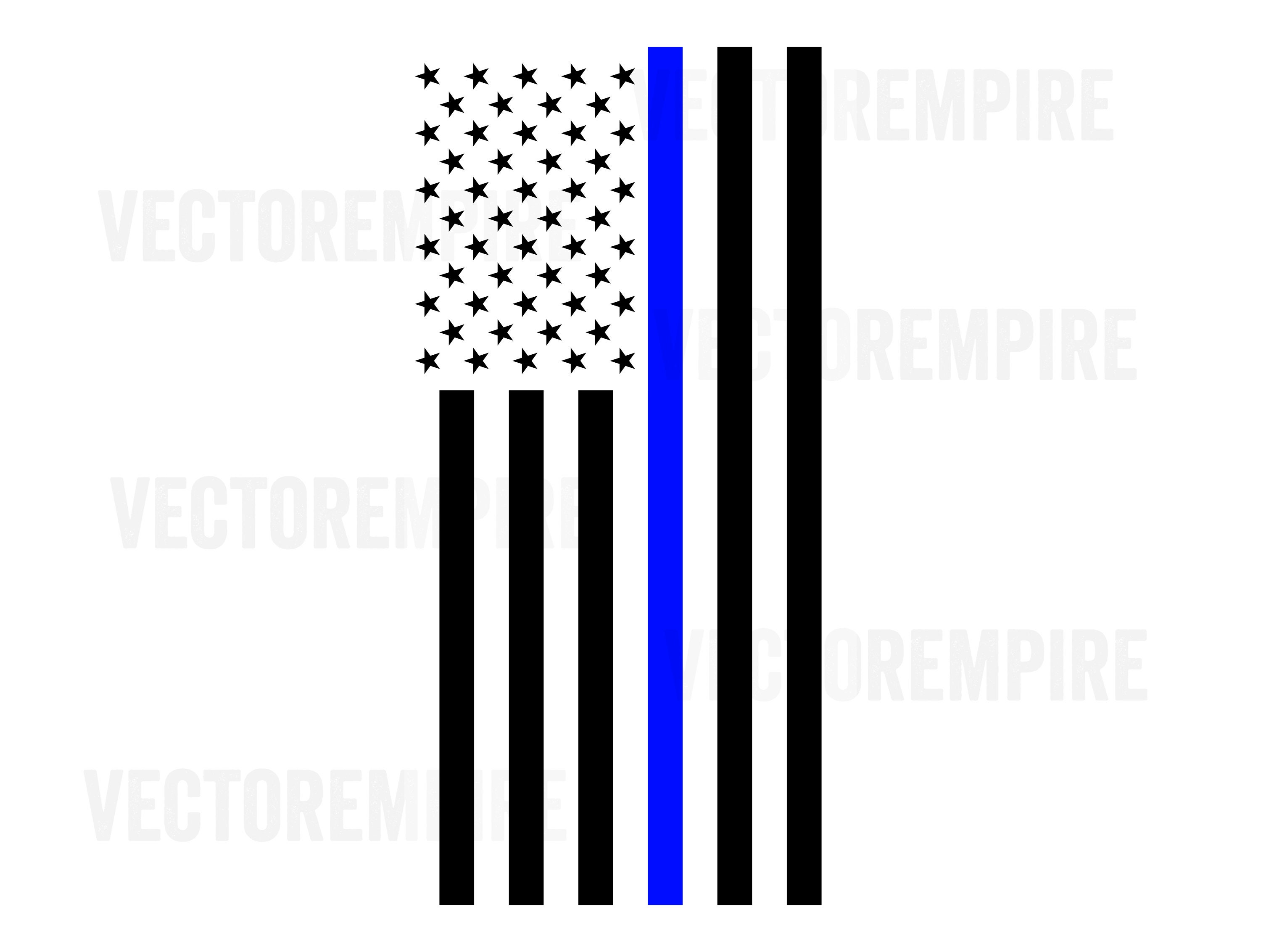 Thin Blue Line Flag SVG - American Flag SVG - Police Clip Art ...