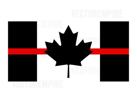 Thin Red Line Flag SVG Canadian Flag SVG Firefighter Cricut - Etsy Canada