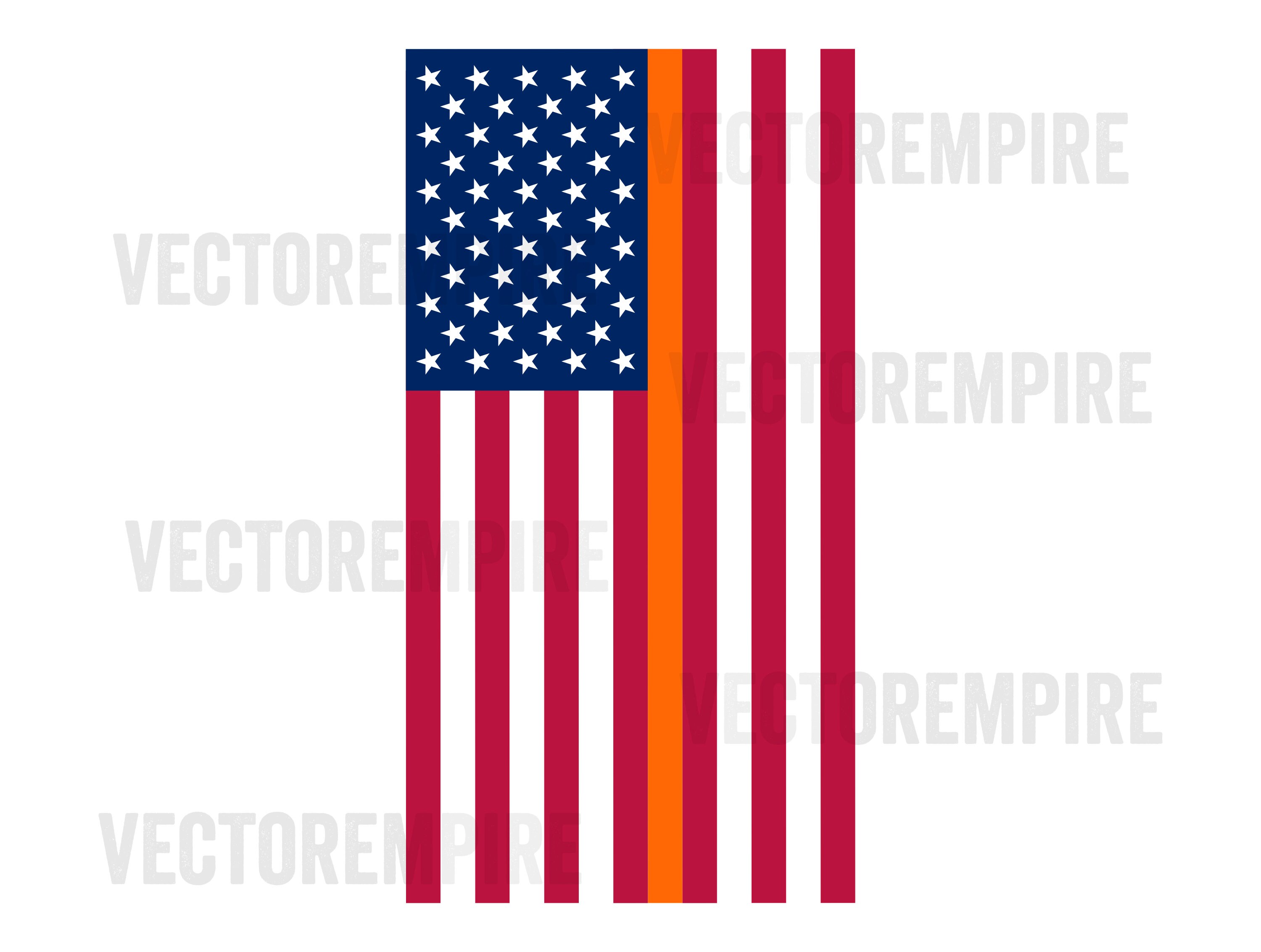Thin Orange Line Flag SVG - American Flag SVG - Search and Rescue Clip ...
