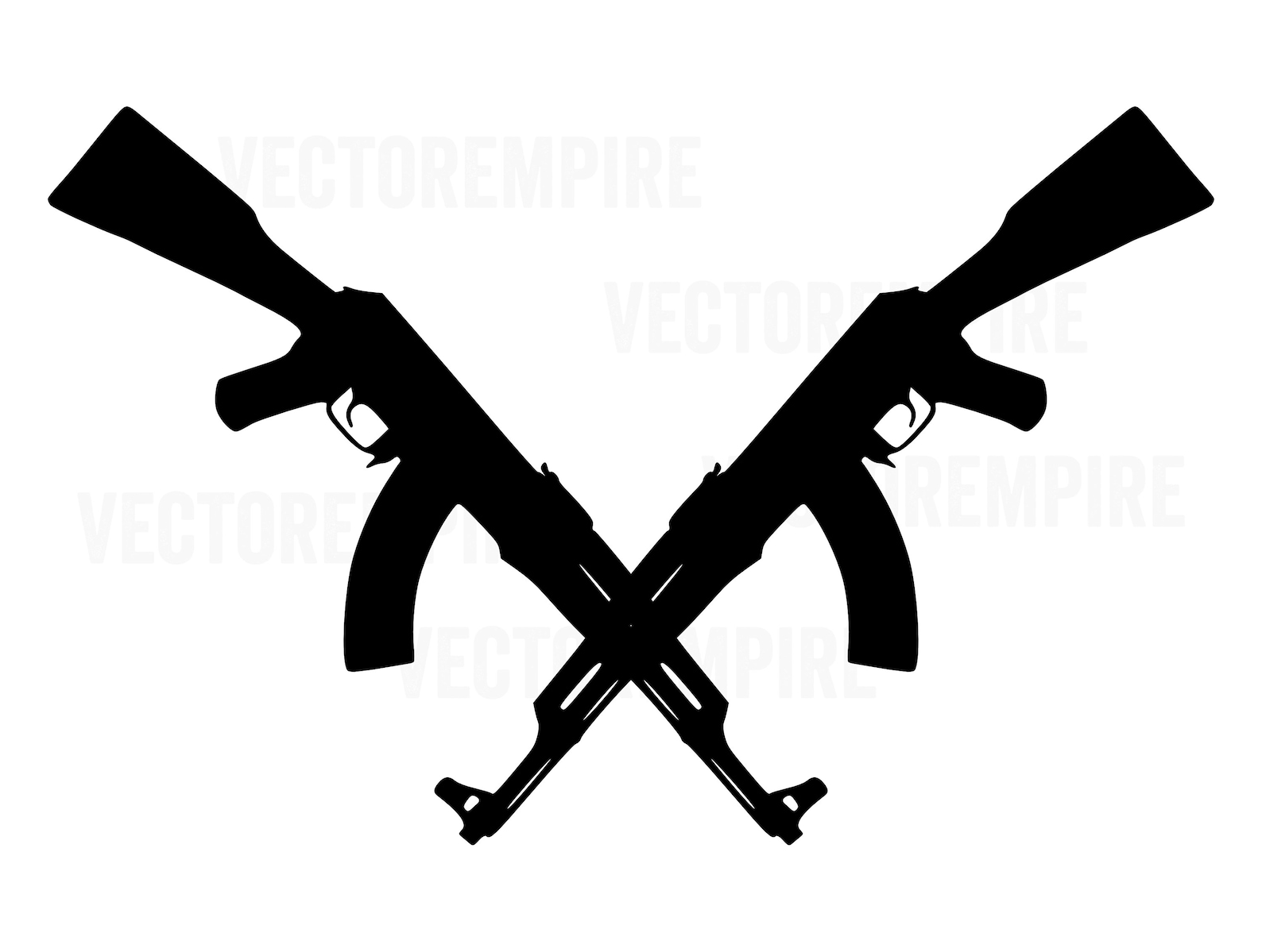 AK-47 SVG Gun Vector AK47 Crossed Rifle SVG Gun Cricut Files Rifle Clip ...