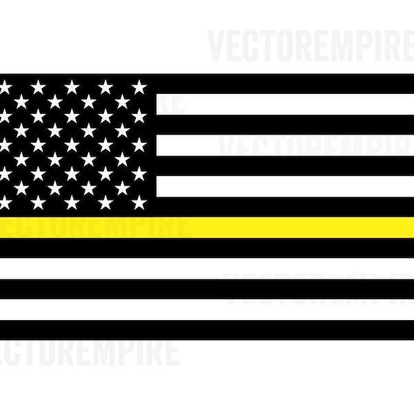 Thin Yellow Line Flag Svg - Etsy