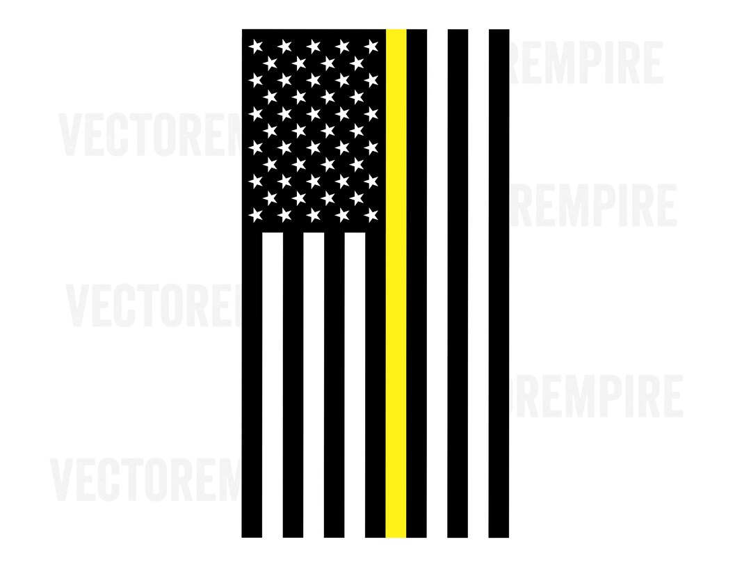 Thin Yellow Line Flag SVG - American Flag SVG - Dispatchers Clip Art ...