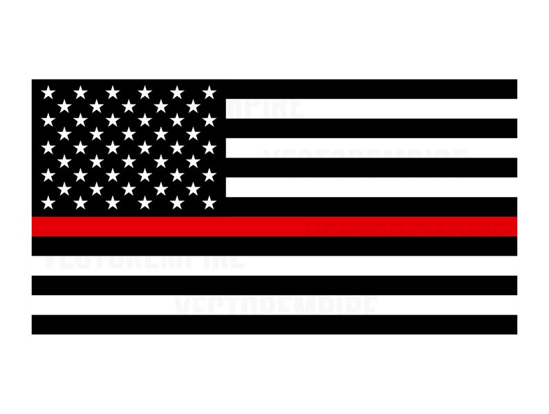 Thin Red Line Flag SVG, American Flag SVG, Firefighter Cricut File ...