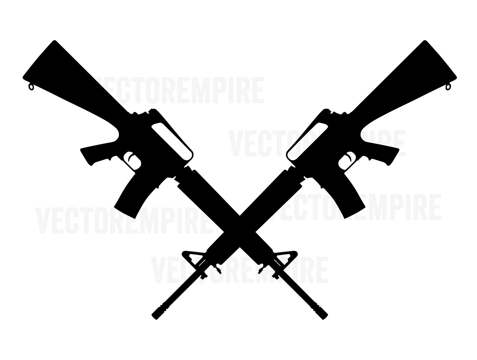 AR-15 Crossed SVG, M-16 SVG, M-4 Svg, Gun Vector, Gun Cricut File ...