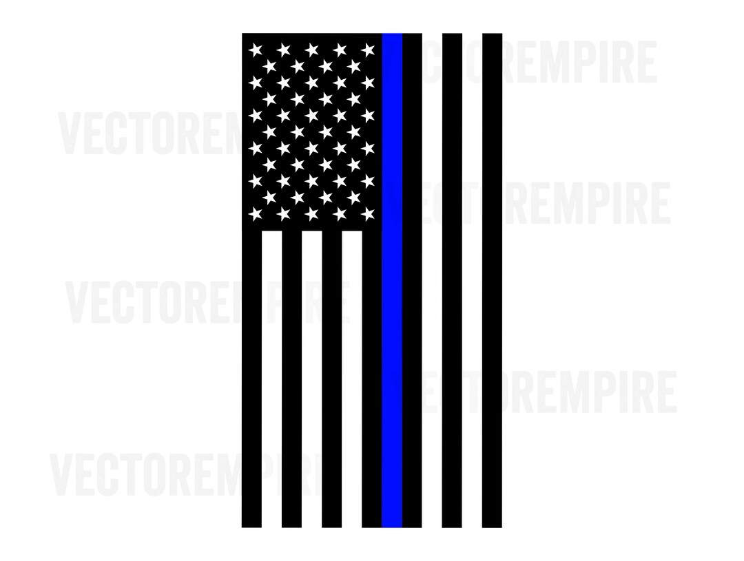 Thin Blue Line Flag SVG - American Flag SVG - Police Clip Art ...