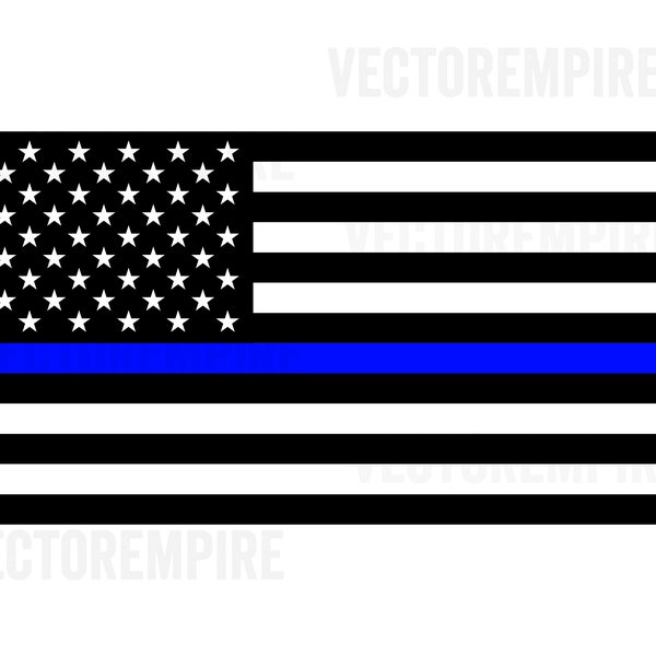 Thin Blue Line Flag Svg - Etsy