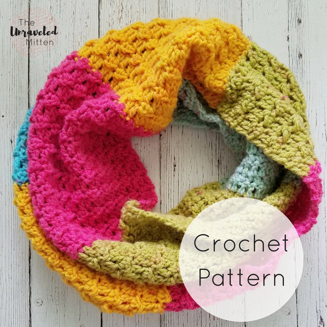 Quick and Easy Textured Caron Cake Infinity Scarf Crochet Pattern, PDF ...