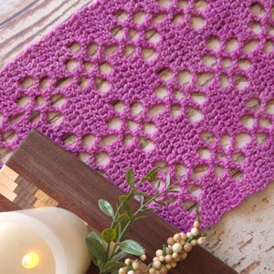 Floral Table Runner Crochet Pattern | Butterfly Meadows Table Runner | Filet Crochet - Etsy