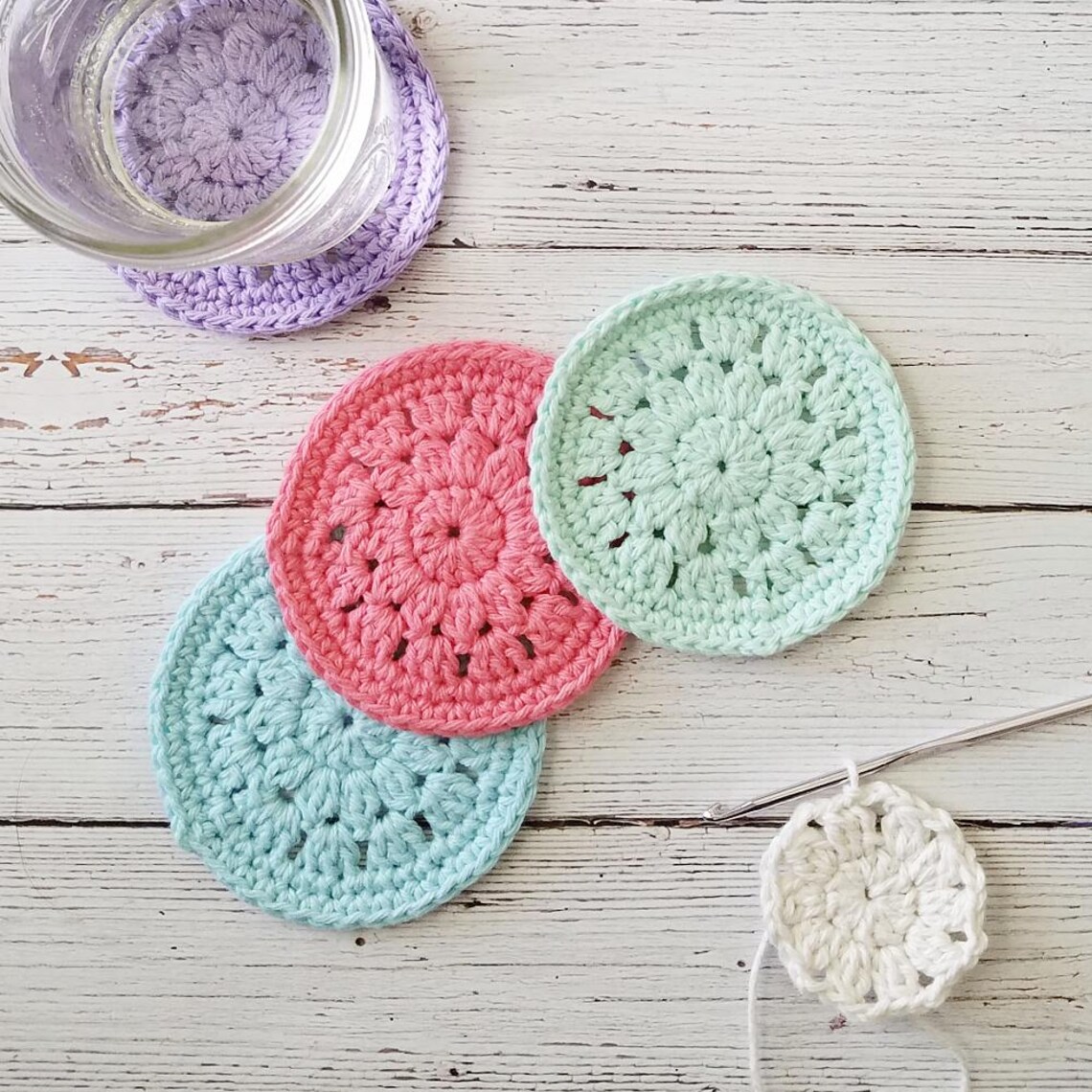 Quick Floral Coaster Crochet Pattern | Spring Blooms Coaster | Craft ...