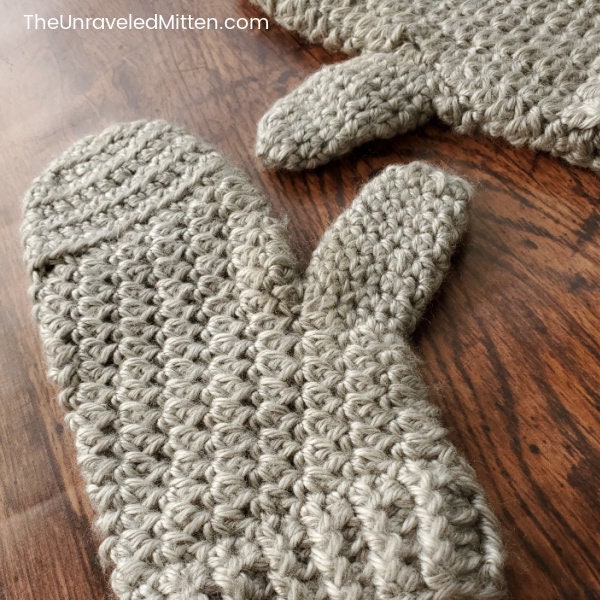 Simple Textured Crochet Mitten Pattern Moon Dance Mittens - Etsy