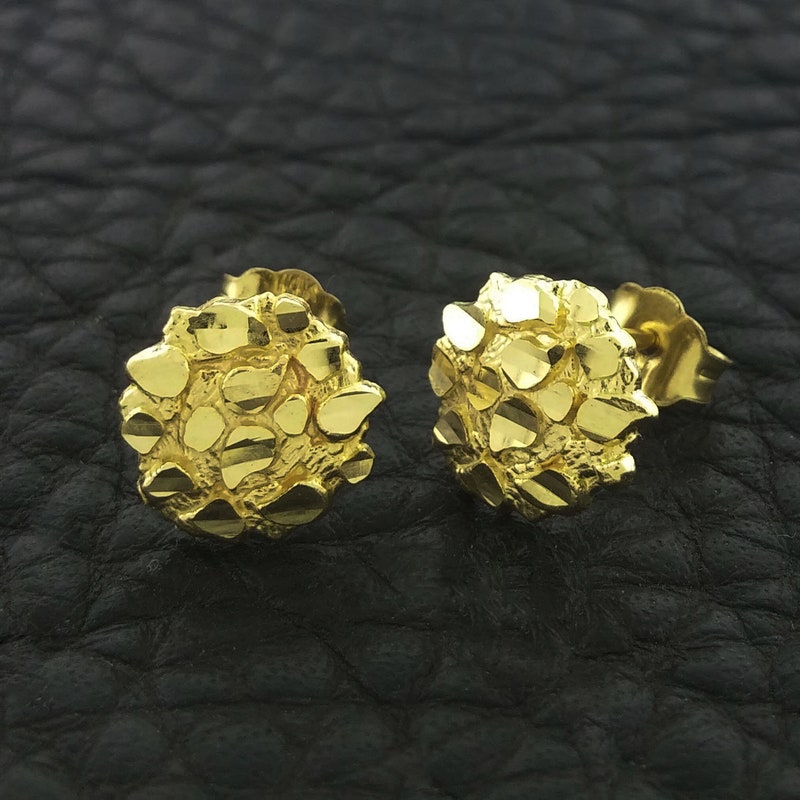 Gold Nugget Earrings Men - Etsy