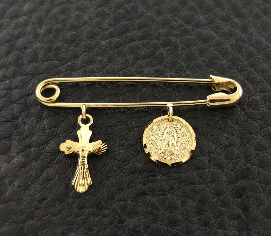 14k Yellow Gold Baby Pin, Gold Safety Pin, 14K Solid Yellow Gold ...