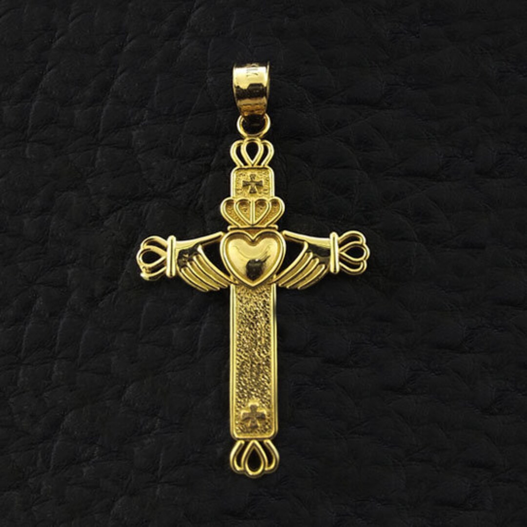 Claddagh Cross, Gold Claddagh Cross, Irish Claddagh Cross Charm ...