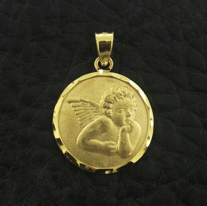Gold Angel Pendant Yellow Gold Angel Pendant Guardian Angel - Etsy