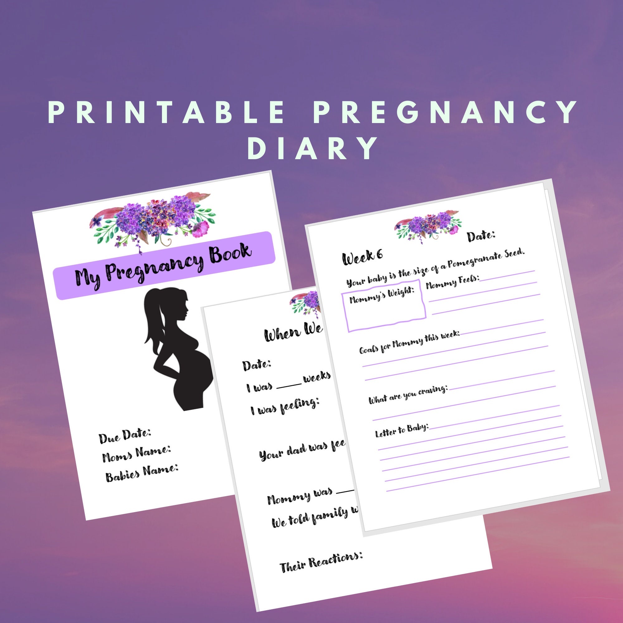 My Pregnancy Book Printable Pregnancy Diary Pregnancy | Etsy