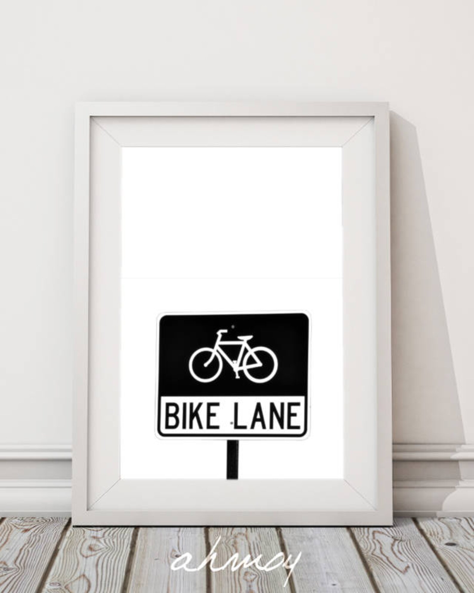 Bike Lane Road Sign Printable Wall Art Digital Download - Etsy Australia
