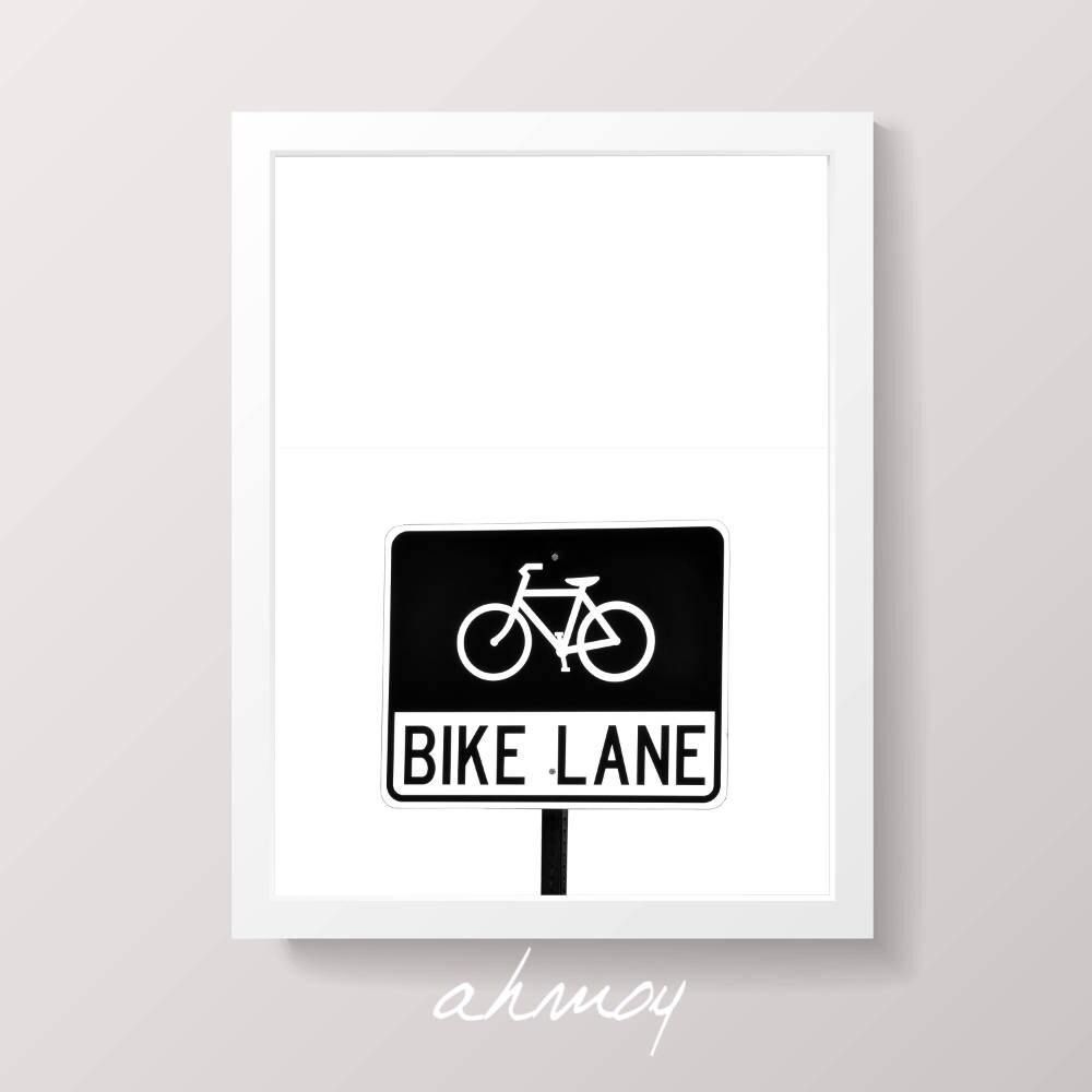 Bike Lane Road Sign Printable Wall Art Digital Download - Etsy Australia