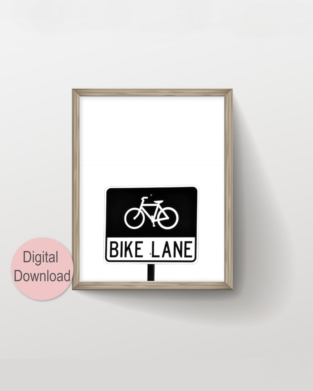 Bike Lane Road Sign Printable Wall Art Digital Download - Etsy Australia