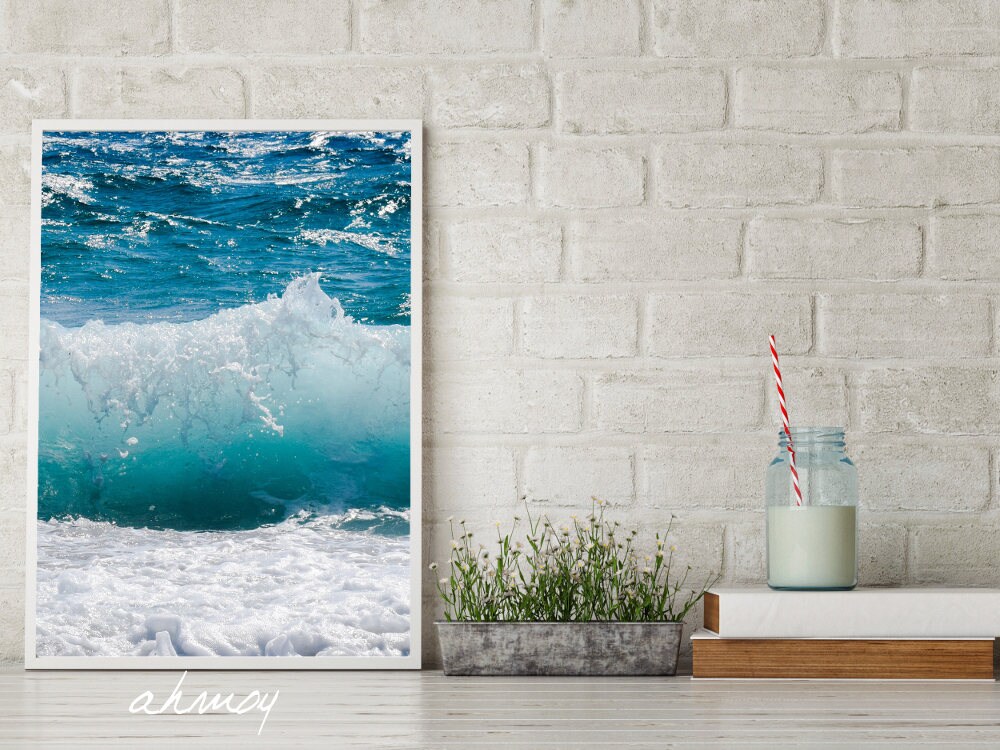 Beach Waves Prints, Large Printable Ocean Art, Coastal Wall Art, Beach ...