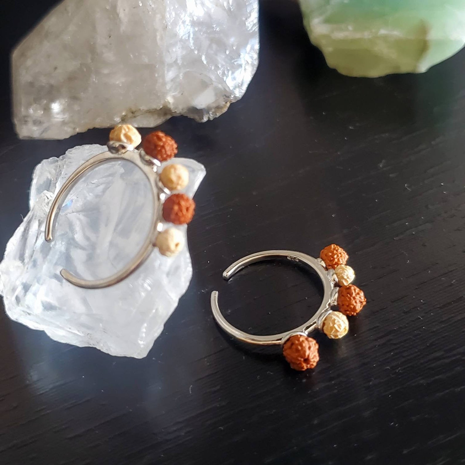 Rudrani and Rudraksha Silver Adjustable Ring Shiva and - Etsy