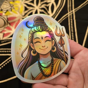 Cute Shiva Sticker - Holographic Effect - Etsy