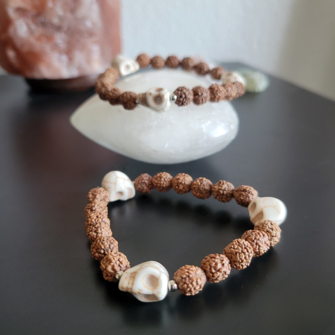 Kali Skull and Rudraksha Bracelet - Etsy