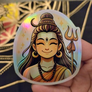 Cute Shiva Sticker - Holographic Effect - Etsy