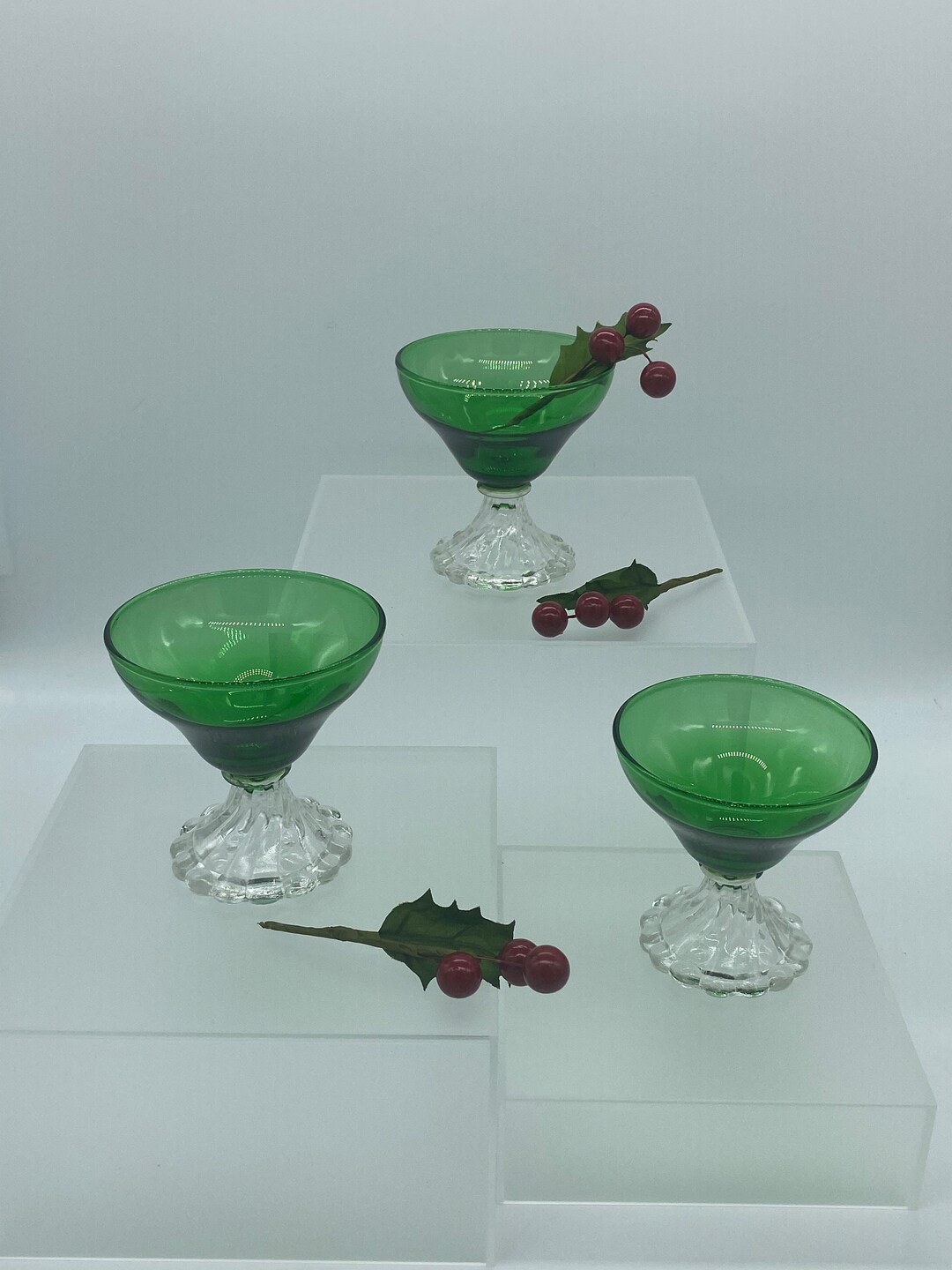 Vintage Anchor Hocking Burple Green Champagne/tall Sherbet - Etsy