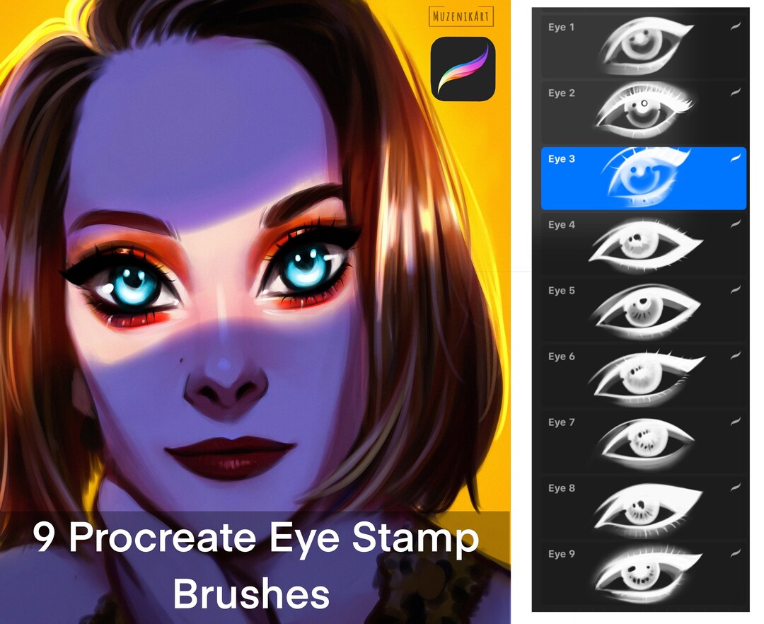 Procreate Eye Stamps, Brushes, Face Stamps, Procreate Anime Eyes ...