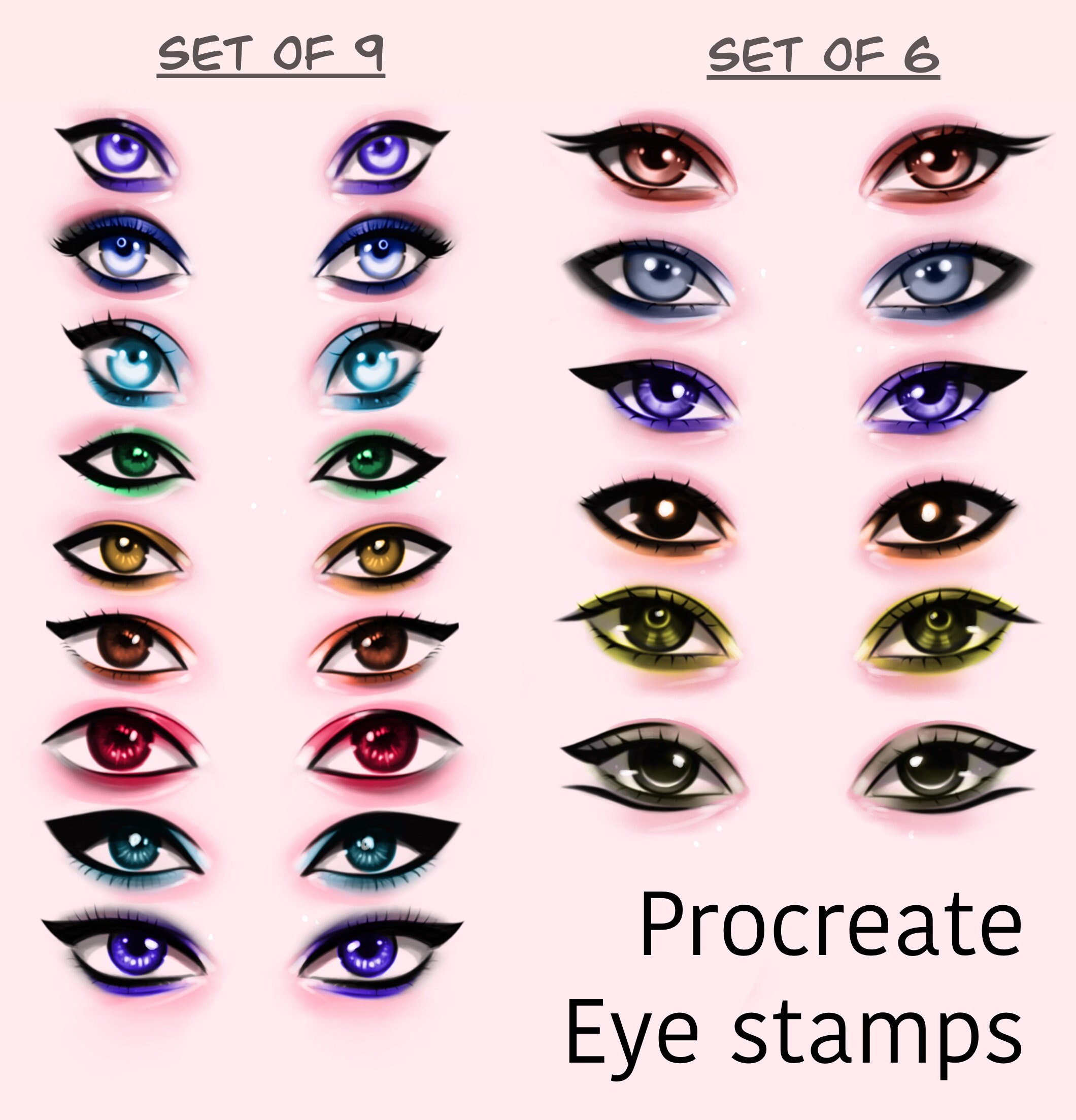 PROCREATE EYE STAMPS With How to Use Guide/procreate Eye | Etsy