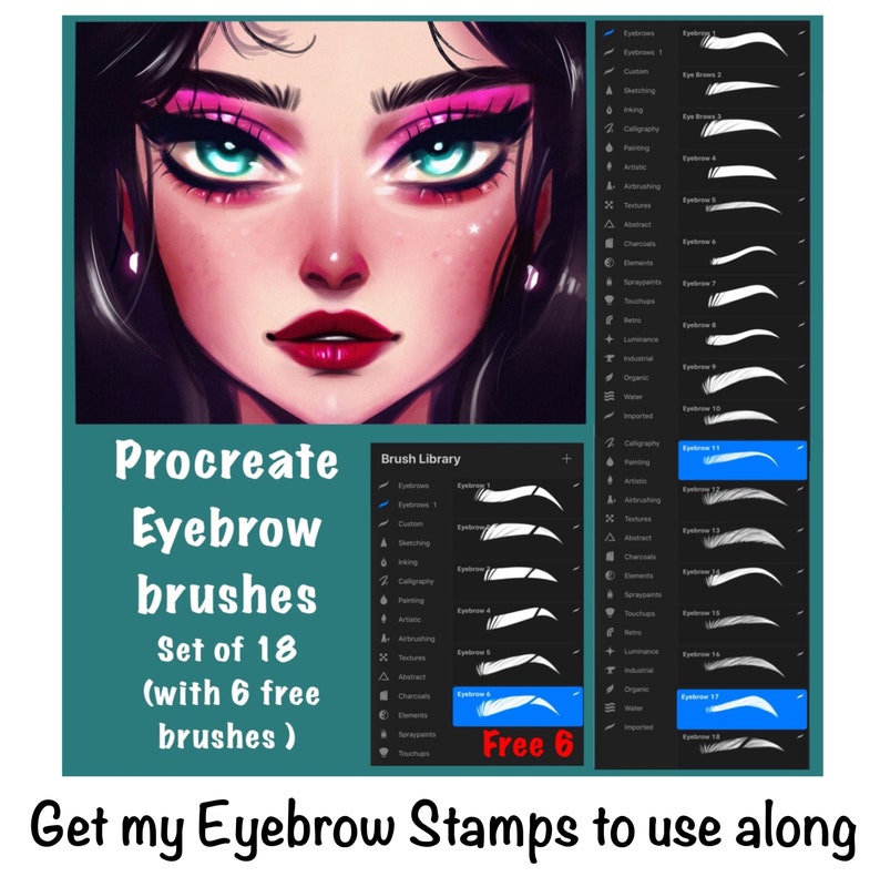 Procreate Eye Stamps: Anime Face Brushes (set of 9) - Etsy