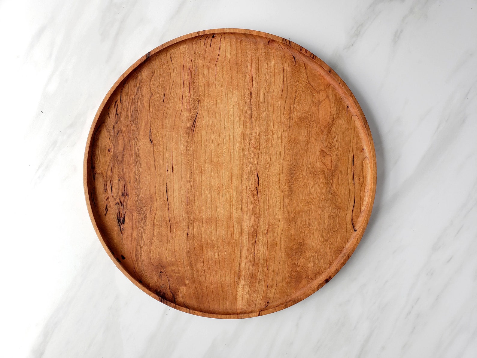Round Wood Tray / Cherry / Circle Catchall Valet Tray - Etsy