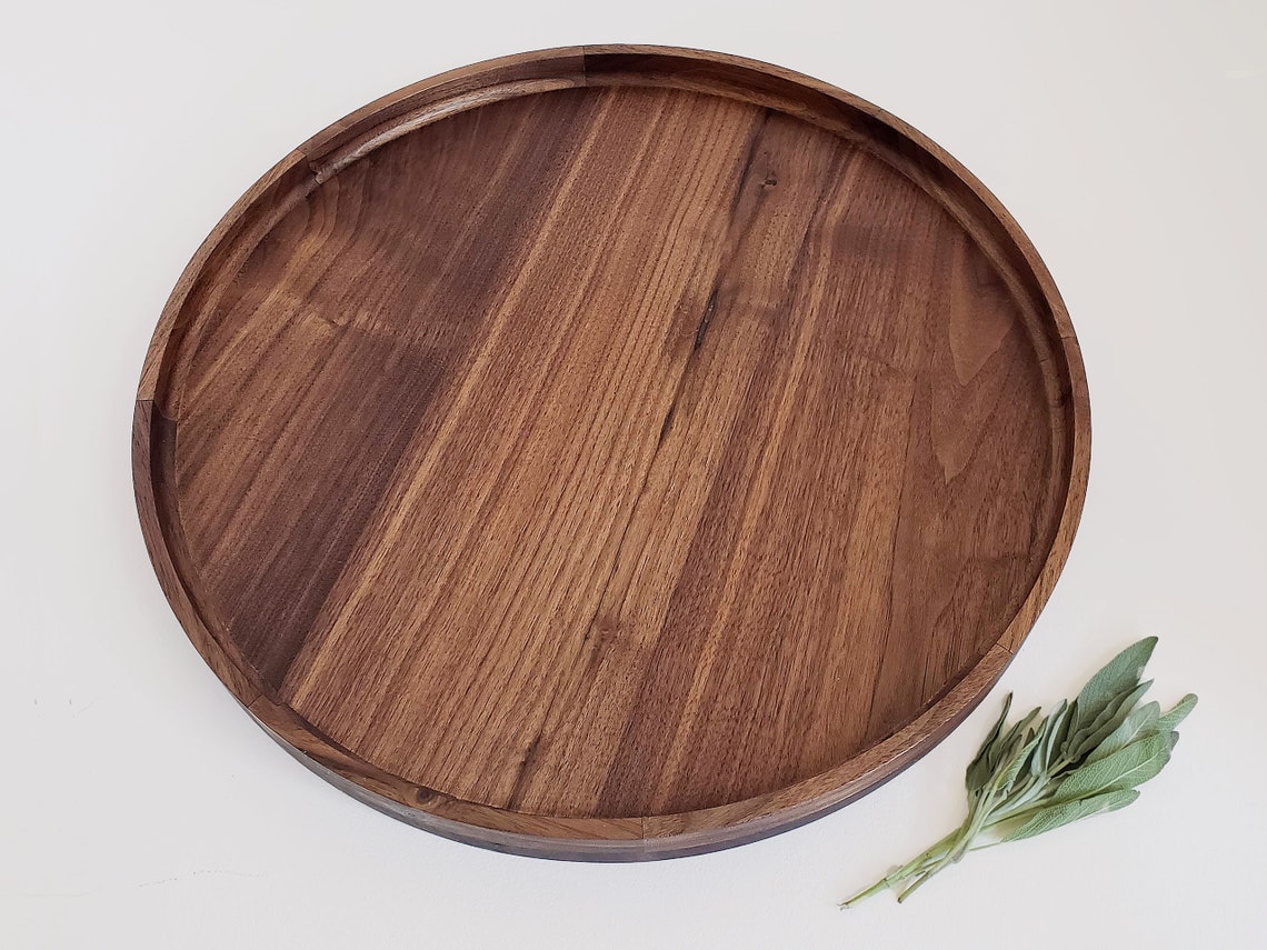 Round Wood Tray / Black Walnut / Charcuterie Board / Circle - Etsy