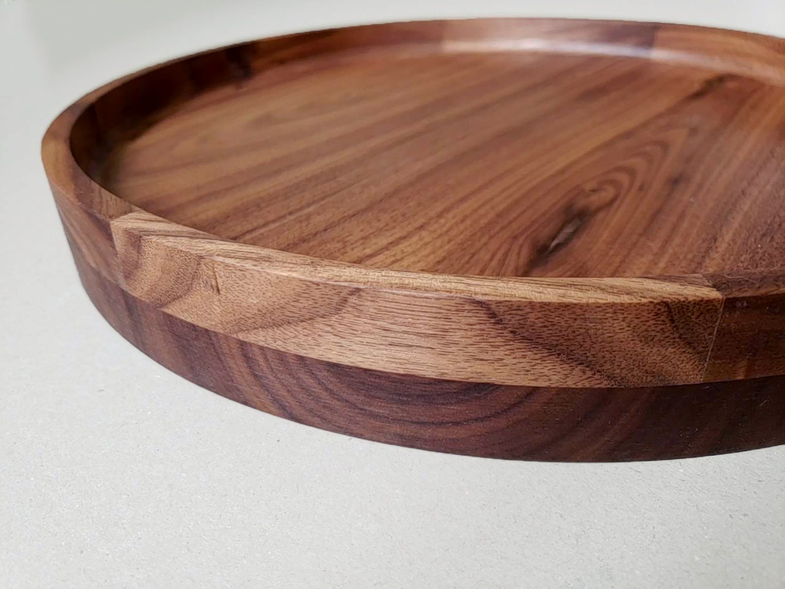 Round Wood Tray / Black Walnut / Circle Coffee Table Ottoman - Etsy
