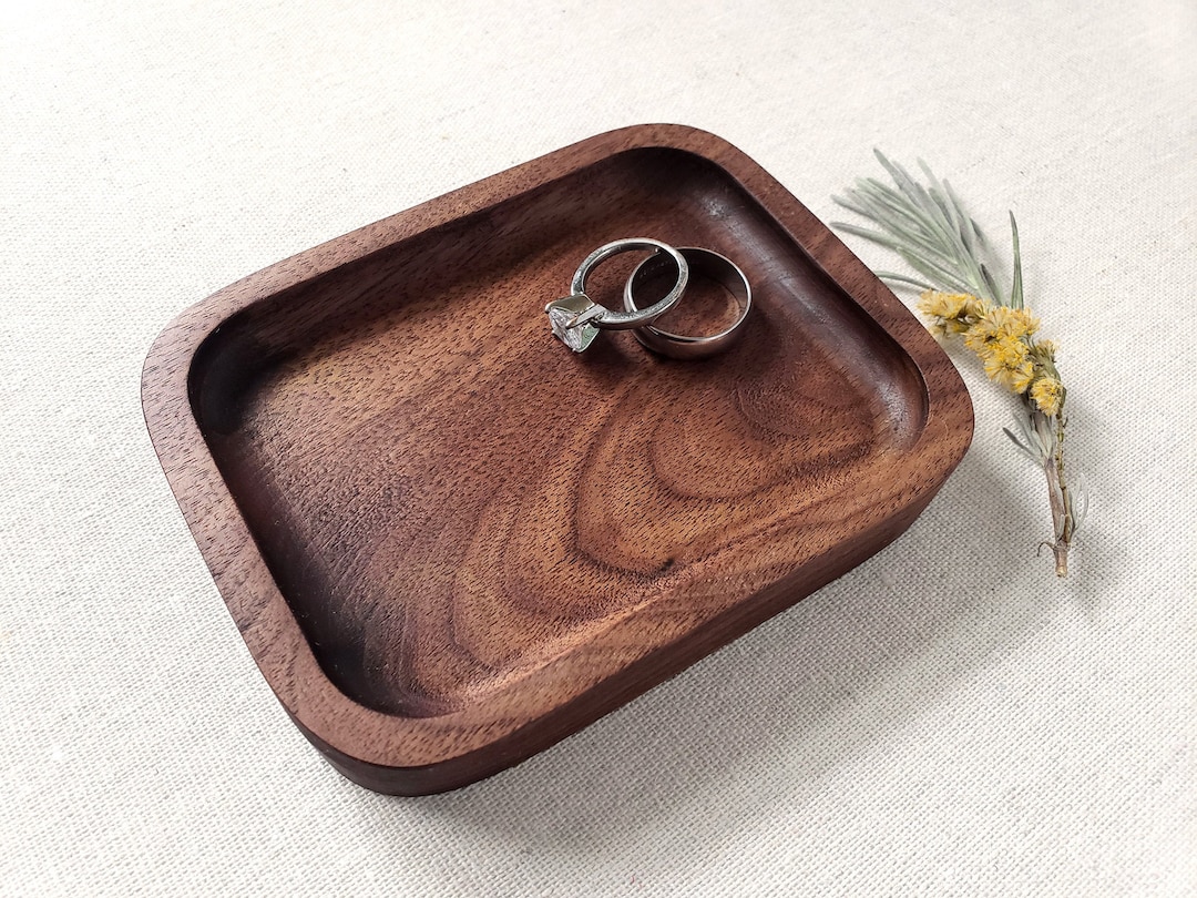 Wood Tray / Black Walnut / Small Ring + Trinket Dish - Etsy
