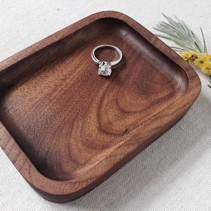 Wood Tray / Black Walnut / Small Ring + Trinket Dish - Etsy
