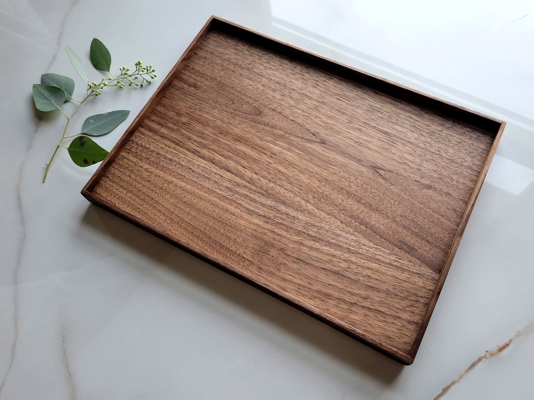 Wood Tray / Black Walnut / Shallow Valet Catchall Tray - Etsy