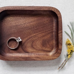 Wood Tray / Black Walnut / Small Ring + Trinket Dish - Etsy