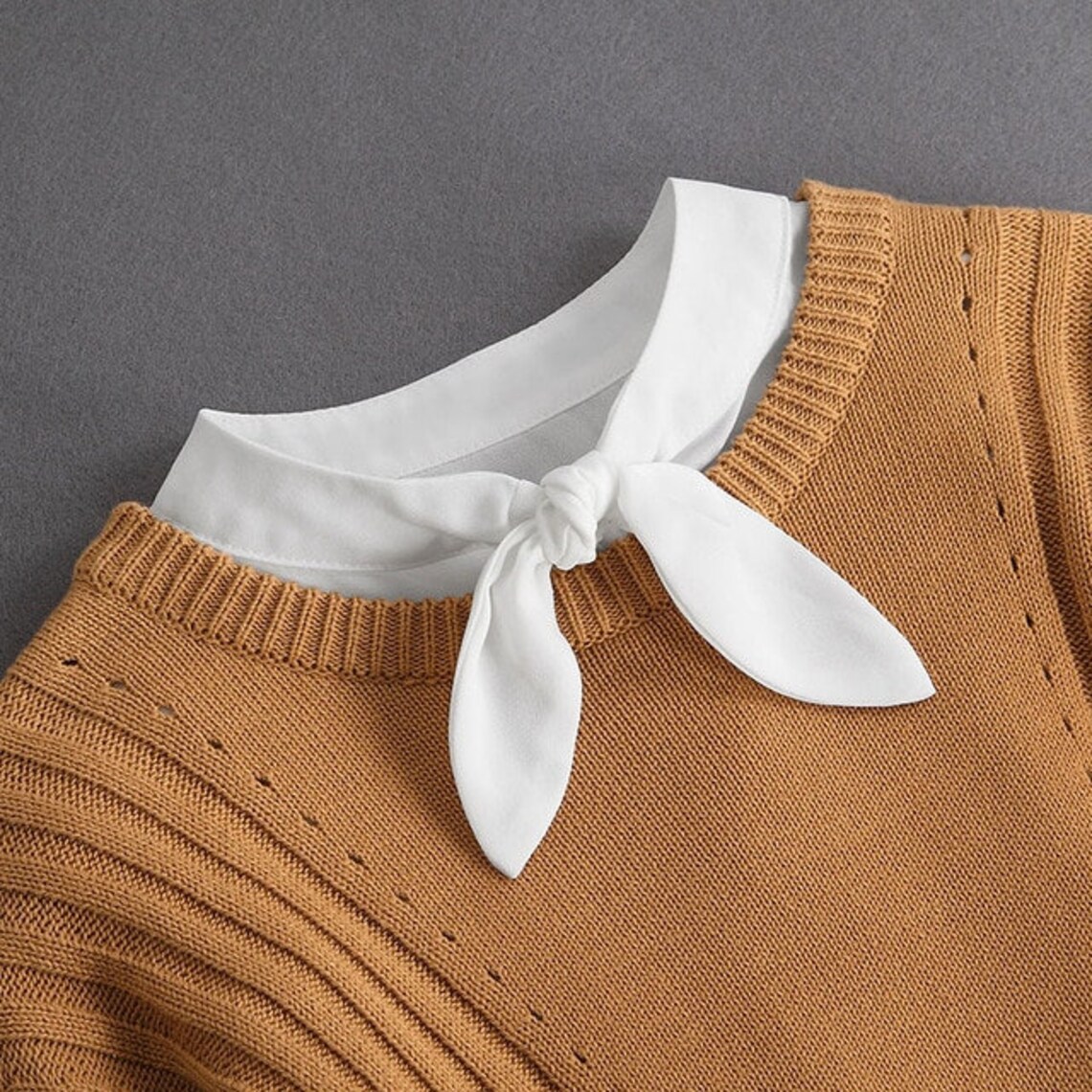 White False Satin Collar Sailor Tie Neck Design for Women Girl - Etsy