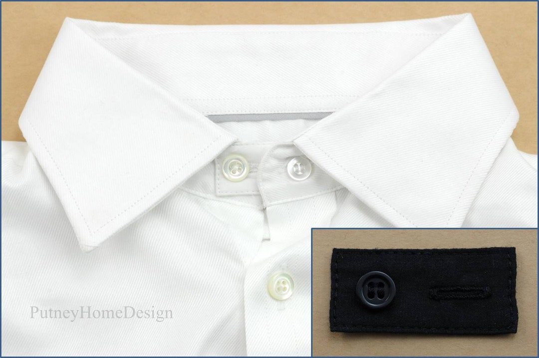 Black Cotton Poplin Collar Extender for Shirt Blouse Collared Top ...