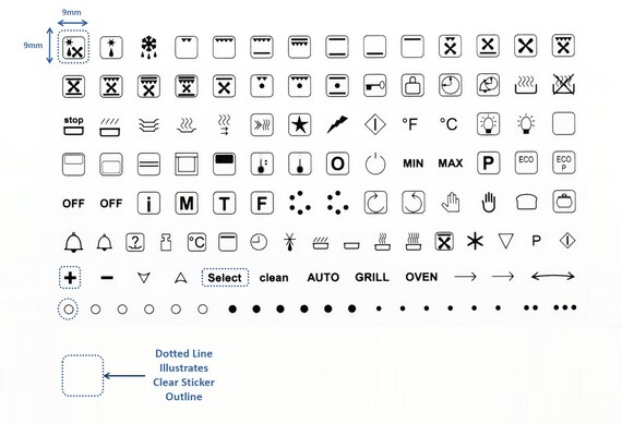119pcs Separate Custom Labels Hob Stove Self Adhesive Black | Etsy